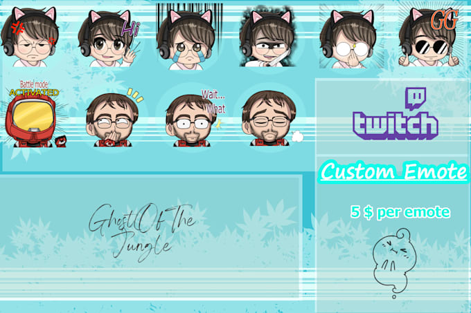 Create twitch emotes for u by Ghostofjungle | Fiverr