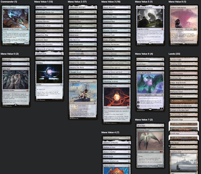 Create a commander or edh decklist for you by Mtgdecks | Fiverr