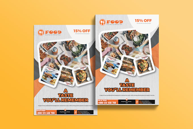 Create modern food flyers and menu designs by Vectorrstudio | Fiverr