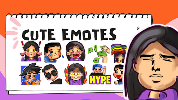 Create cute custom emotes by Melodymoon_art | Fiverr