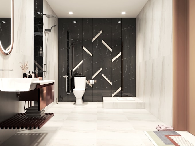 Do interior design and 2d 3d floor plan color bw and bim architectural ...