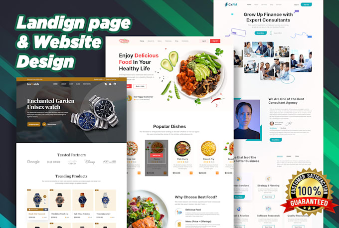 Create eye catching landing page and website ui ux design by Fmrawuser | Fiverr