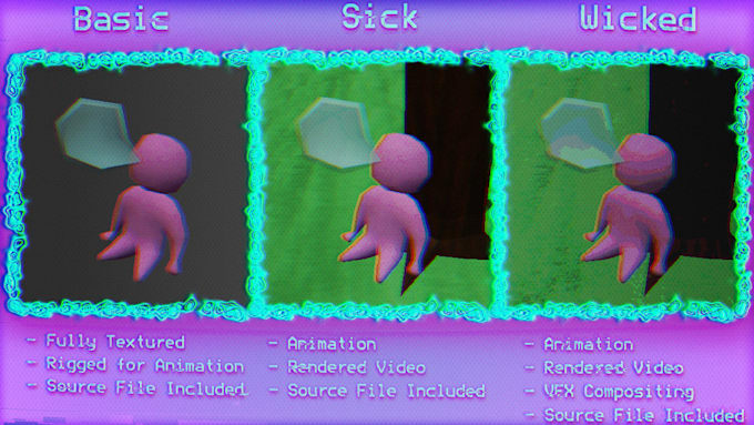 Make your ps1 graphics character by Violettingles | Fiverr