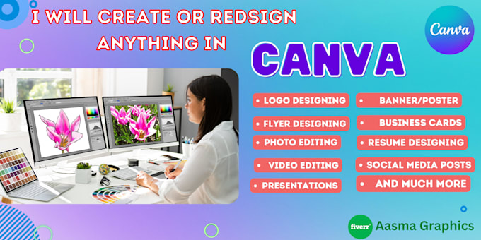 Create, redesign anything in canva for you by Aasmagraphics | Fiverr