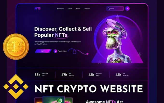 Crypto landing page, nft landing page, website, dapp, reward dashboard, farming by Glorie_web ...