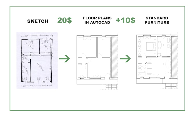 Draw autocad 2d floor plan from hand sketch or jpg by Linea_di_terra | Fiverr