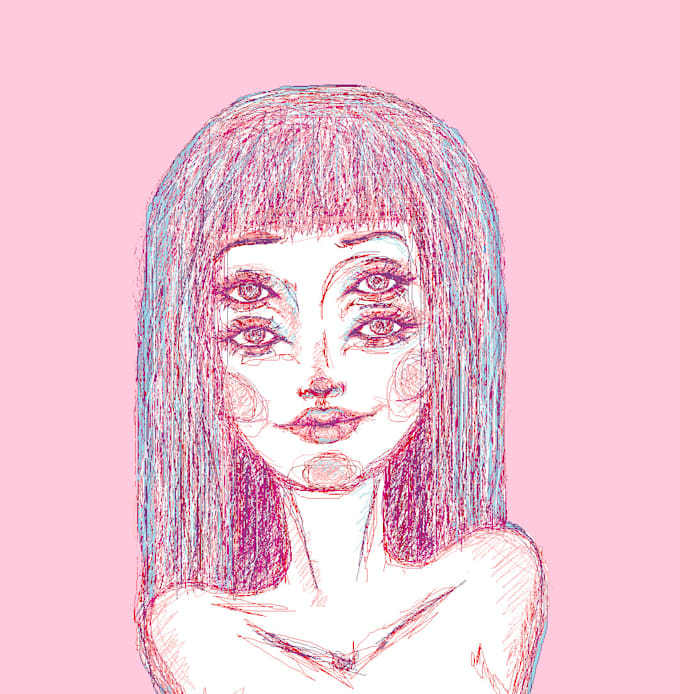 Draw you a portrait illustration in ms paint by Dianaczn | Fiverr