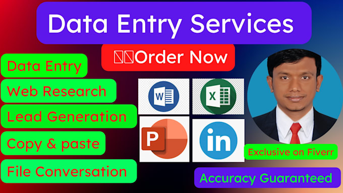 Do accurate data entry lead generation web research work by Likhonhossain14 | Fiverr