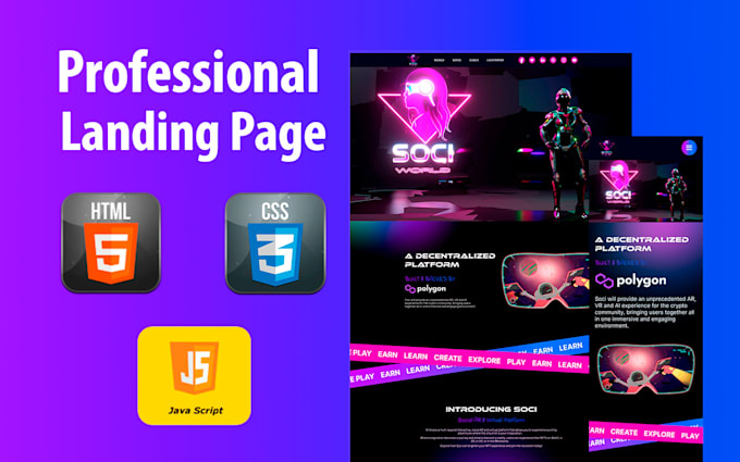 Build responsive html landing pages or one page website by ...