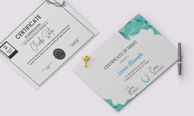 Awesome, modern and professional certificate design by Sr_studio24 | Fiverr