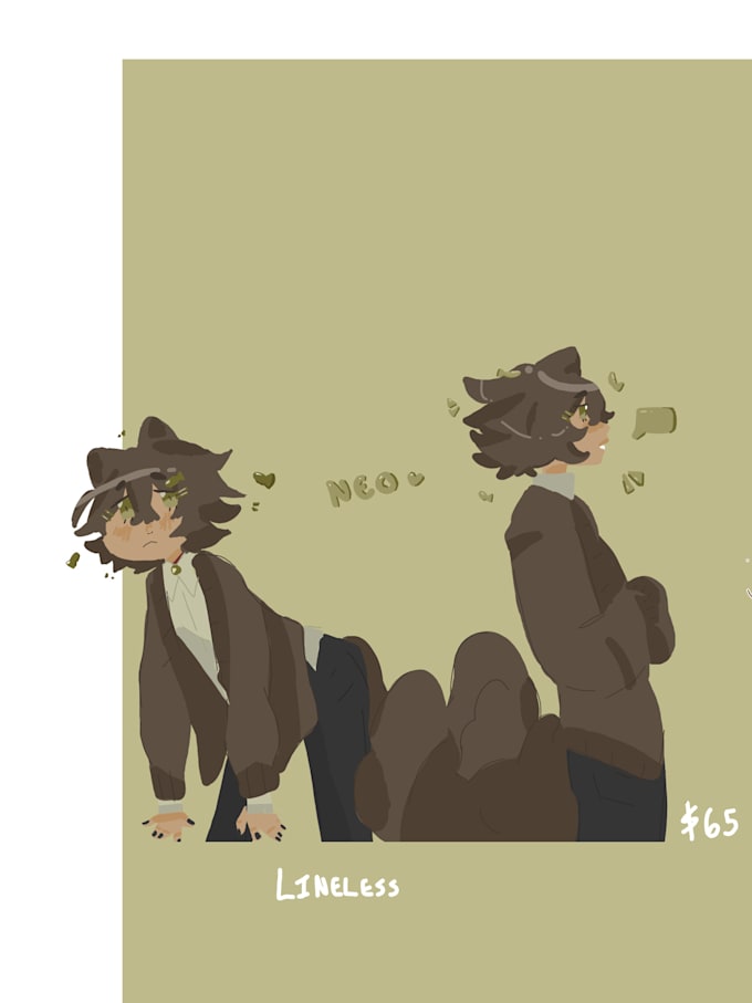 Draw your character, lineless art by Mojispooky | Fiverr