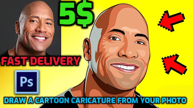 Draw cartoon avatar of you from photo in photoshop by Tarekdesigns | Fiverr