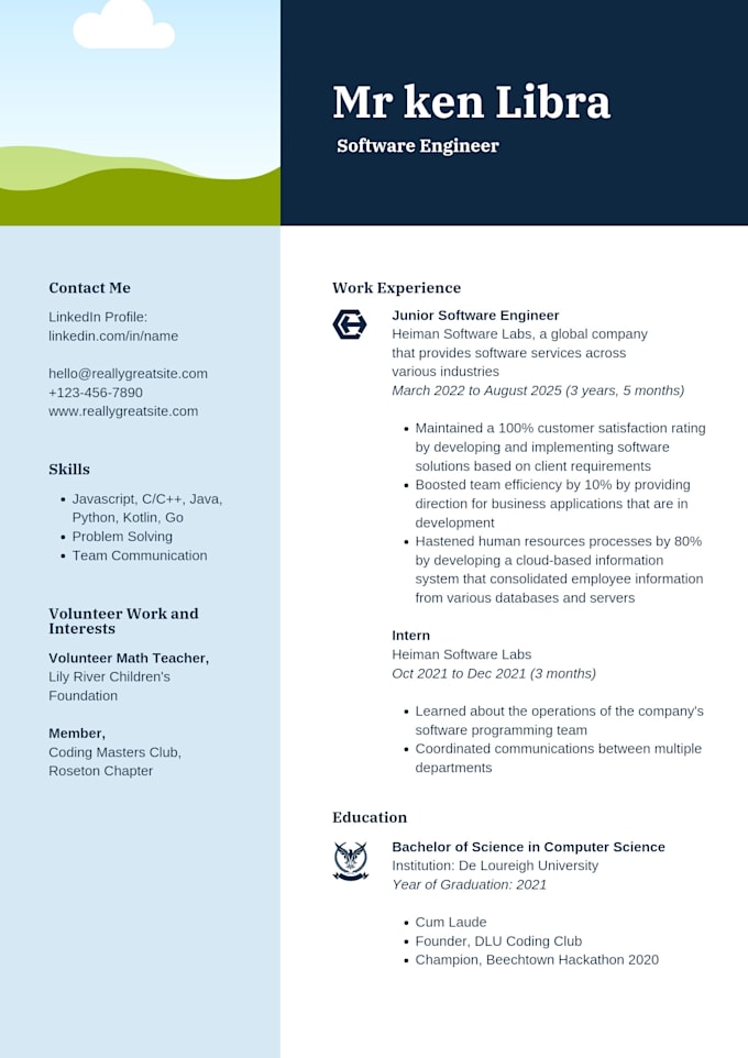 Design a top notch and a professional resume for you by Vremibolad | Fiverr