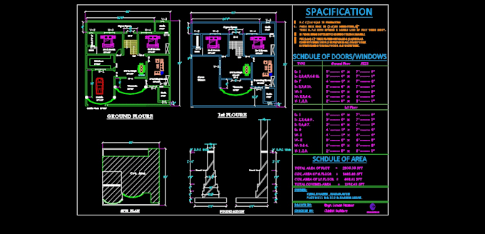 Draw autocad 2d floor plans, 3d interior designs and architecture drawings