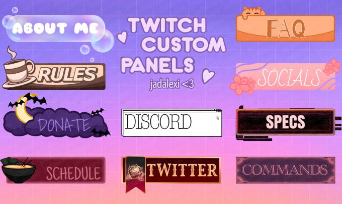 Create custom twitch panels by Jadalexi | Fiverr Create custom twitch panels by Jadalexi | Fiverr