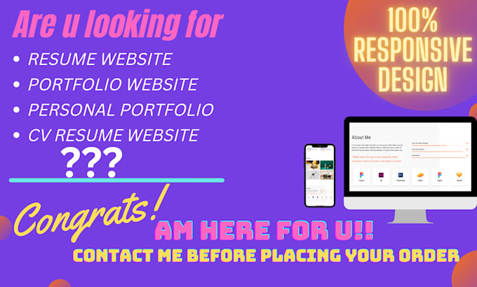 Design resume website portfolio website responsive website by Zonia ...