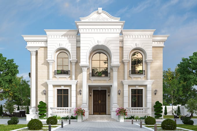 Do classic villa 3d design with 2d elevation, section detail by Rehman ...