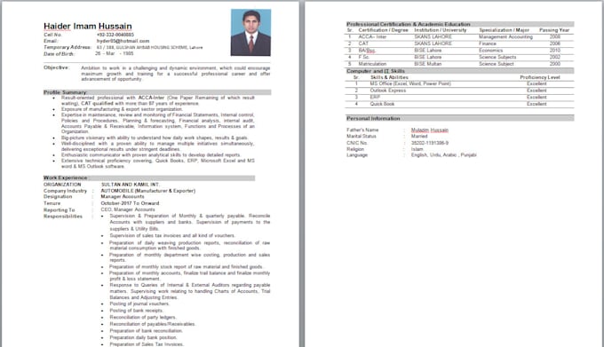 Write, edit cv, resume, cover letters and optimize linkedin by Hyder05 | Fiverr