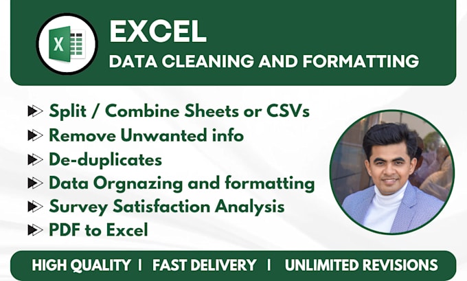 Professionally clean, organize and analyze excel, spreadsheet, or csv ...