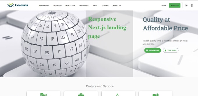 Create responsive next js landing page with dark mode by ... Create responsive next js landing page with dark mode by ...
