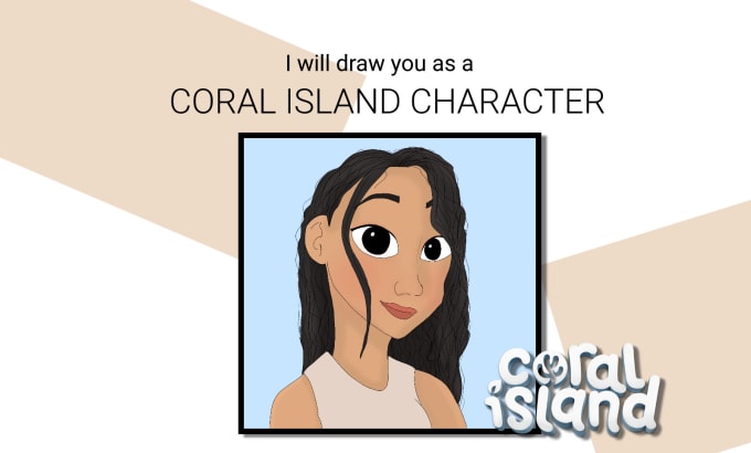 Draw you as a coral island character by Baguettje | Fiverr