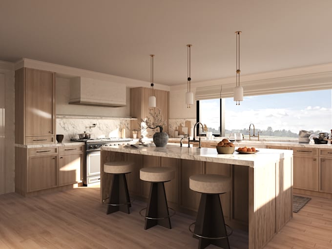 Design and do a 3d realistic render of your kitchen by Davidfranco266 ...