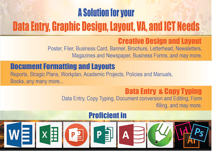 Do data entry, typing, dtp, layout, and graphic design by Maglopa | Fiverr