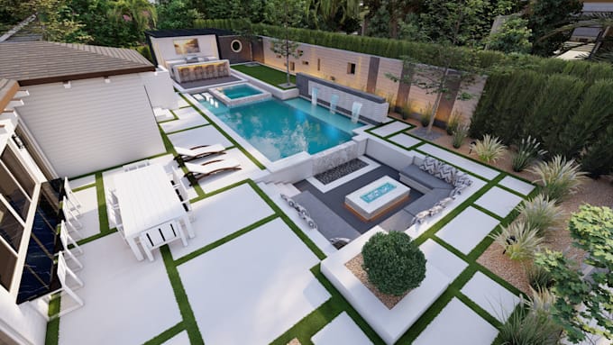 Design home garden, pool, patio, villa landscape by Supunsulocha907 ...