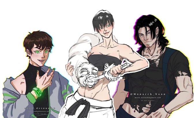 Draw any anime, cartoon character of your desire by Monarch_noon | Fiverr