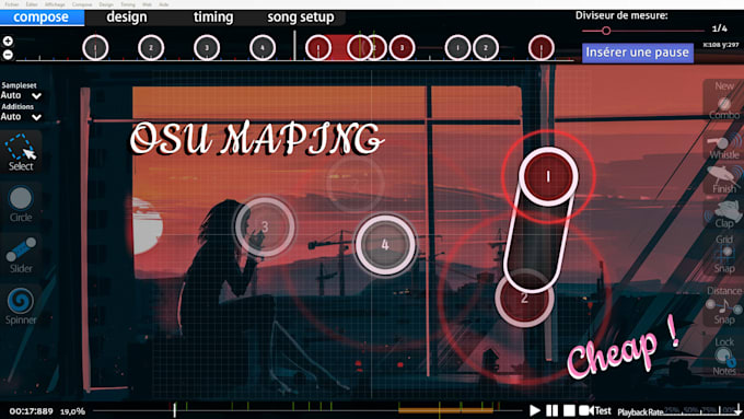 Create an osu map on the song you want by Neeloc | Fiverr