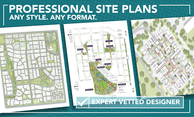 Draw a site plan, plot plan, plat map, master plan, location plan by ...