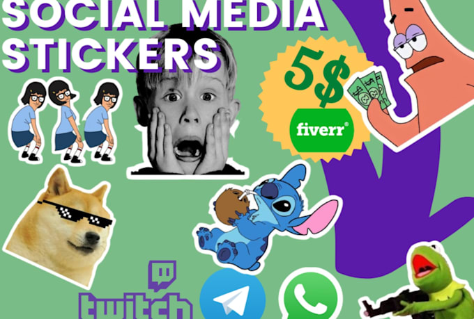 Create stickers for ,whatsapp,telegram,cartoon animated,gif by ...