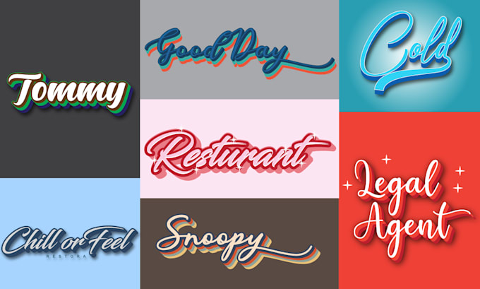 Design custom hand lettering, retro scripted, typography t shirt design ...