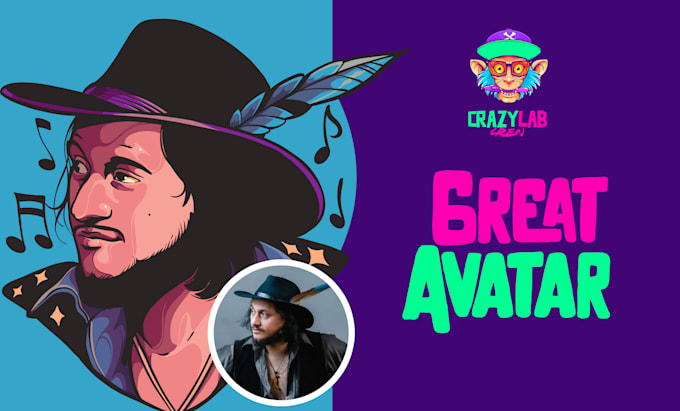 Draw a cool avatar, cartoon of your photo by Crazy_lab_crew | Fiverr