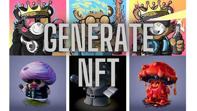 Generate nft collection 3d and 2d with metadata files by Soufianetouati | Fiverr