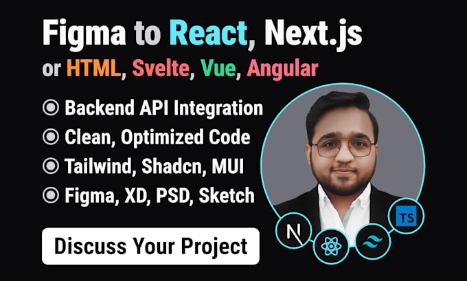 Convert figma to react js, figma to next js or figma to html by Usama ...