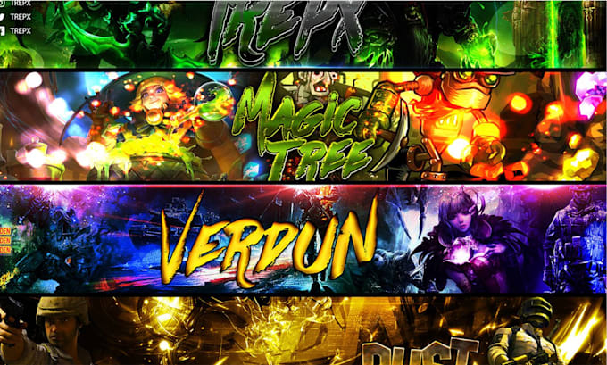 Design a custom youtube banner and facebook banner by Ahmad30p | Fiverr