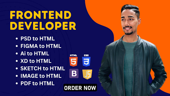Convert psd to html figma to html xd to html responsive website by ...