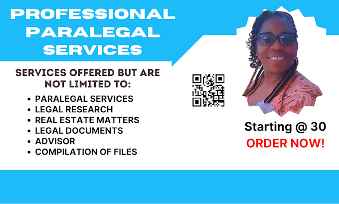 Be your professional paralegal and legal research assistant by Dnj_ent ...