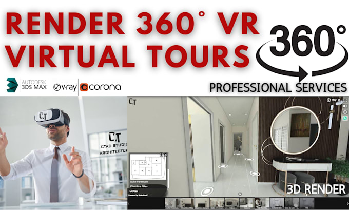 Create 3d renderigns in 360 vr images or virtual tours for your projects by Ctad_studio | Fiverr