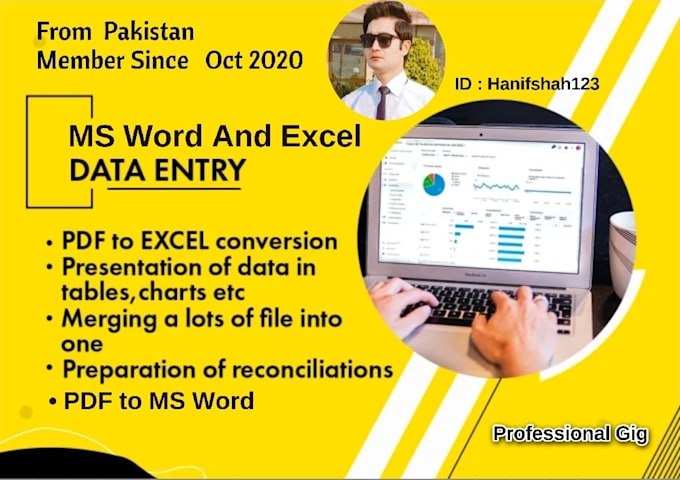 L wll do ms word data entry, pdf to ms word, and excel data entry by Hanifshah123 | Fiverr