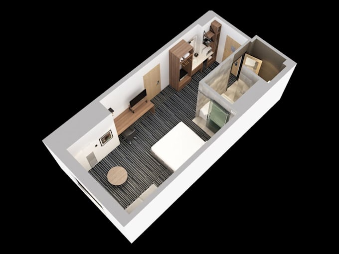 Create a top view renders of your hotel room by Oleksandr000 | Fiverr