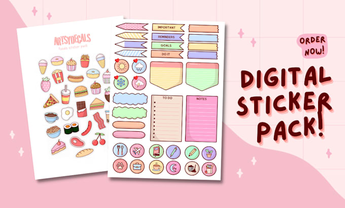 Make cute kawaii sticker pack by Sophixy | Fiverr