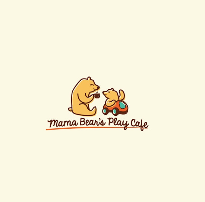 Do traditional smart elegant mama bears play cafe logo fast delivery by ...