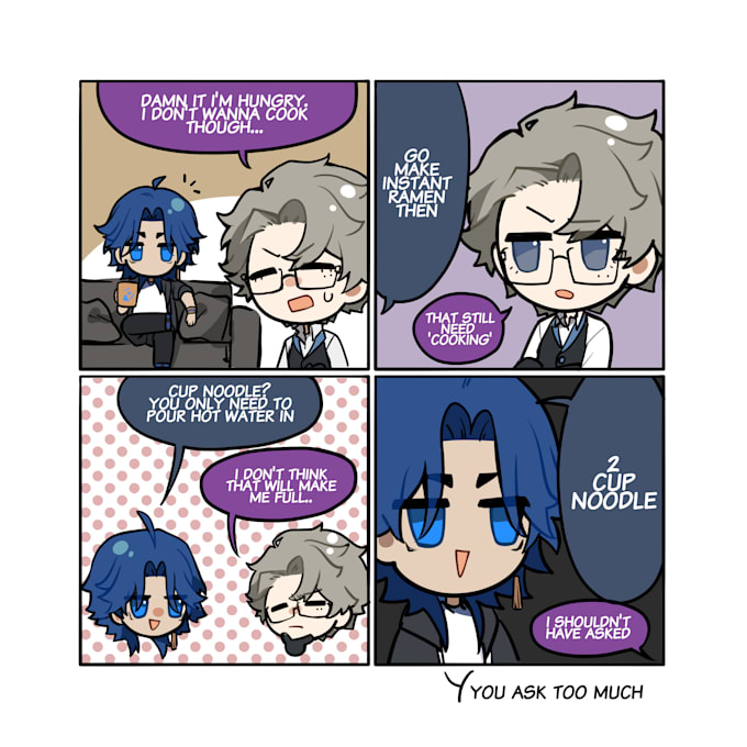 Draw cute custom anime chibi 4 panel yonkoma comic for you by Revrrevy ...