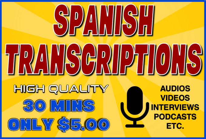 Do fast transcriptions of spanish audios or videos by Andymonarca | Fiverr