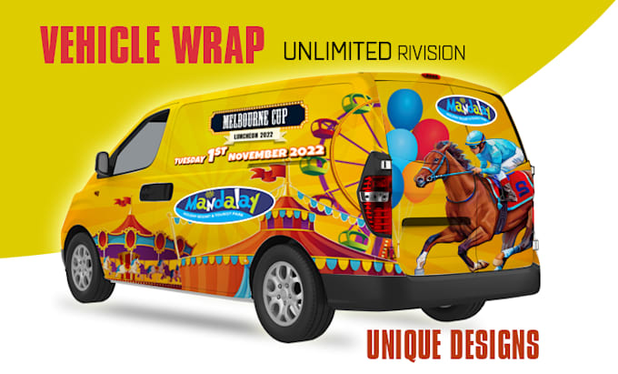 Make creative vehicle wrap, awesome car wrap, van wrap, truck wrap design by Hashmitashfeen | Fiverr