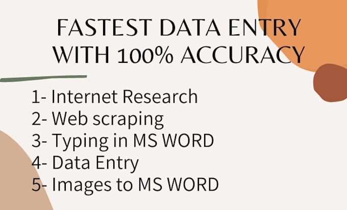 Do fastest data entry in one day, internet research, excel by Preeza ...