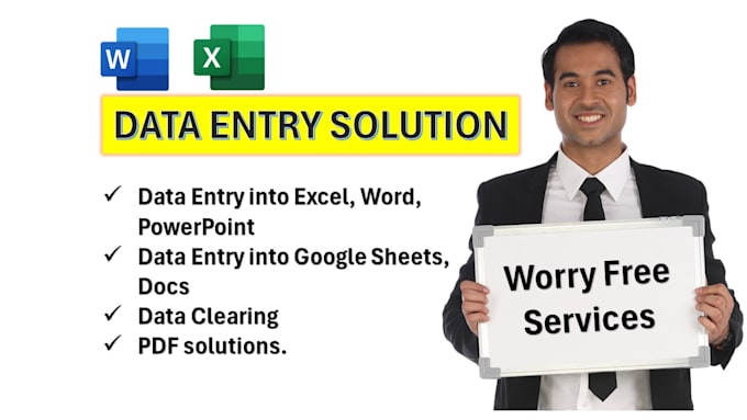 Do data entry into ms excel, word, google sheets, and docs by Shekhawatmukesh | Fiverr
