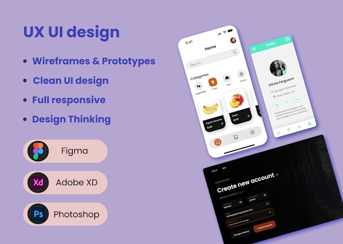 Design your app or website by figma and adobe xd by Designgel | Fiverr
